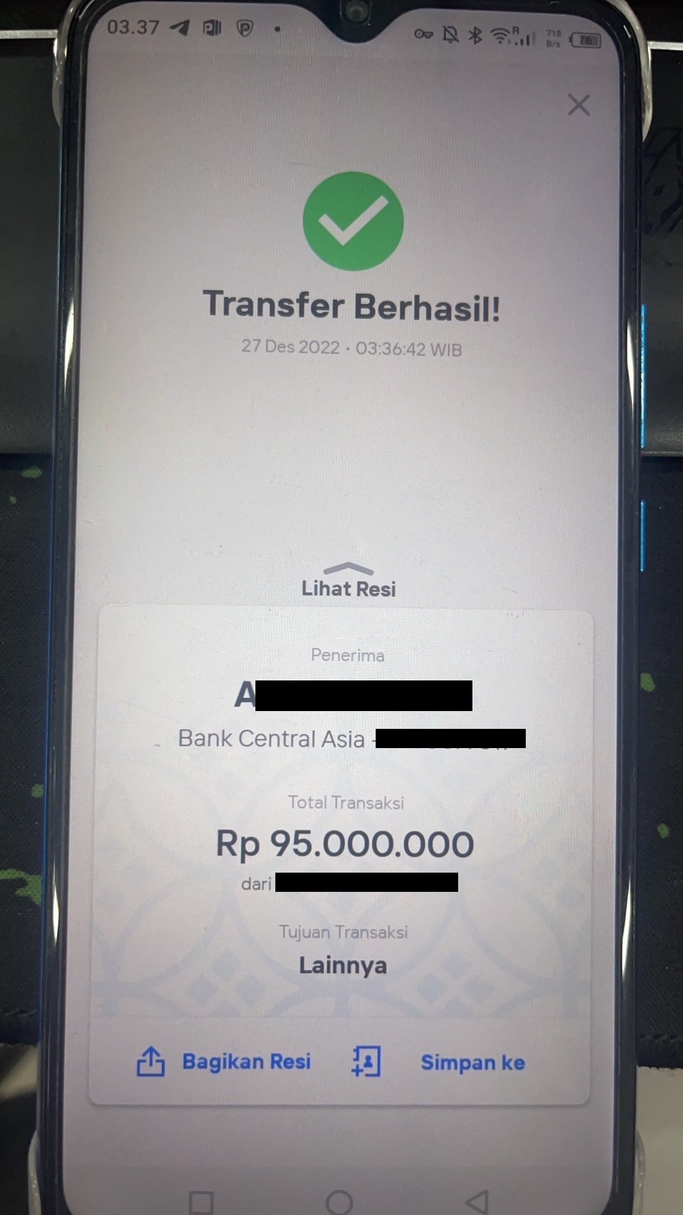 BUKTI PEMBAYARAN KEMENANGAN MEMBER - Seputar Info